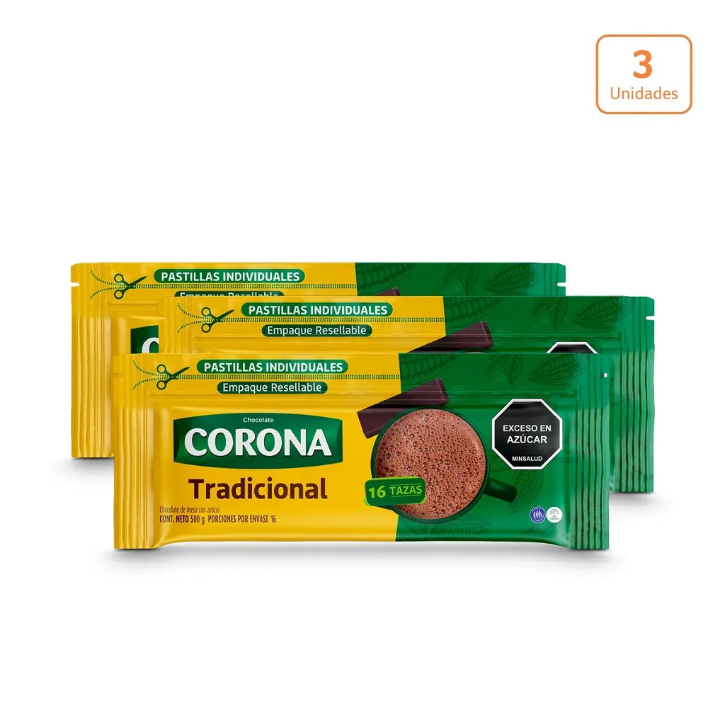 Chocolate Corona x 500g x 16 pastillas - Negos