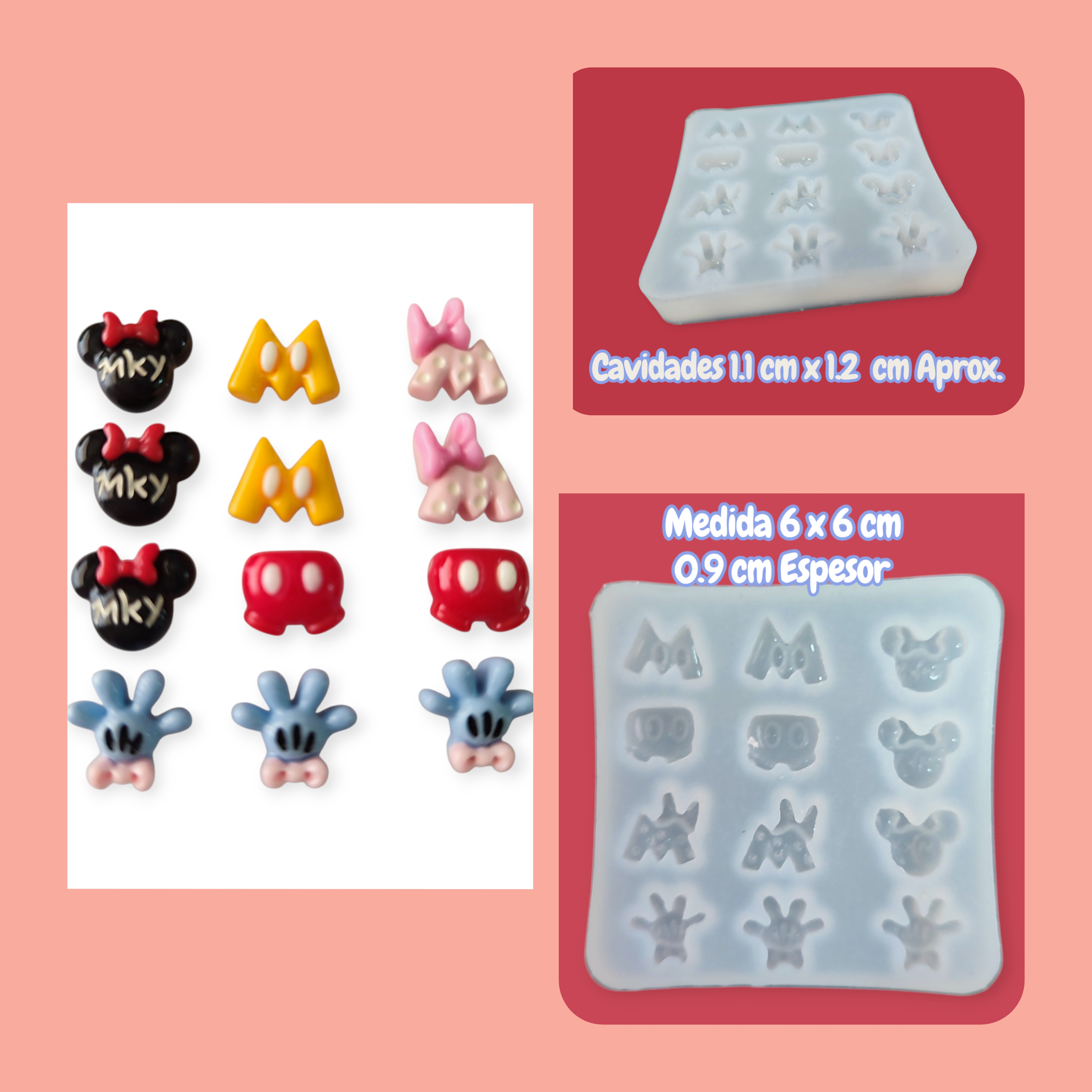 Molde Mini Minnie y Mickey Mouse - Negos